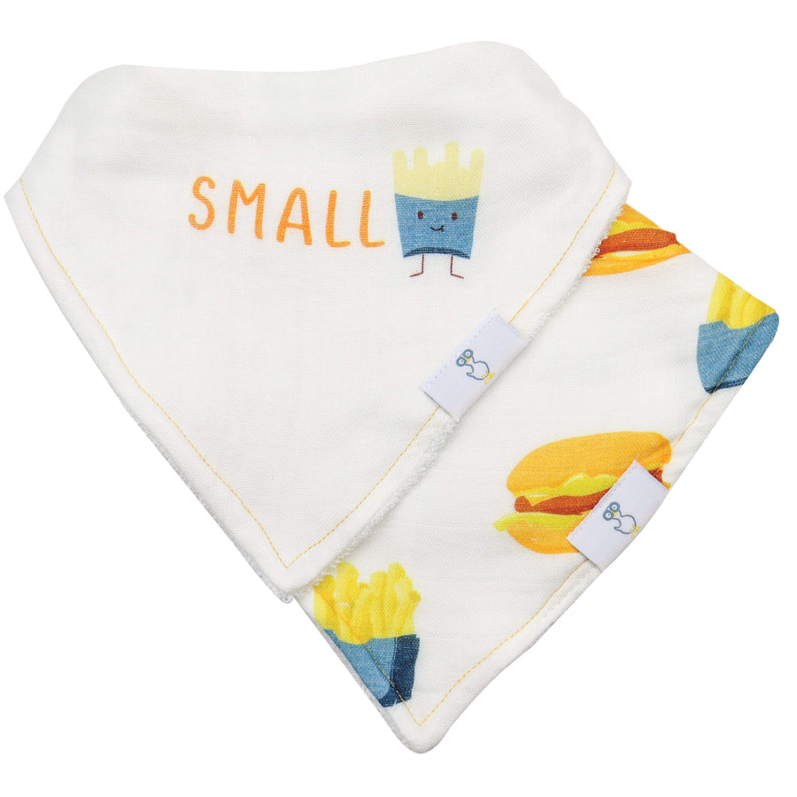 Small Fry and Burgers and Fries 2 Pack Muslin & Terry Cloth Bib Set ...