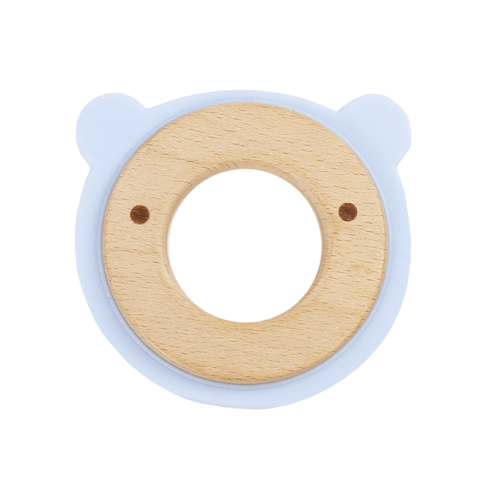 Blue Bear Animal Teether Wooden + Silicone - Goosewaddle® | Newborn ...